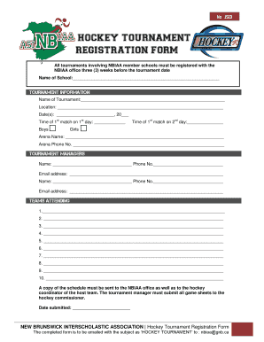 Fillable Online nbiaa-asinb HOCKEY TOURNAMENT REGISTRATION FORM Fax ...