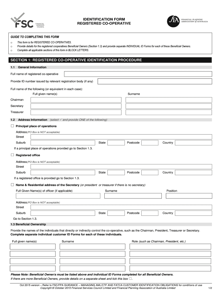 Fillable Online REGISTERED COOPERATIVE Fax Email Print - pdfFiller