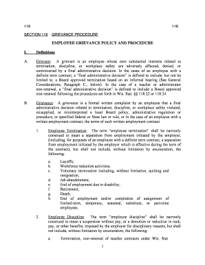 Fillable Online portage k12 wi 116 - Grievance Procedure 4-16-12docx ...