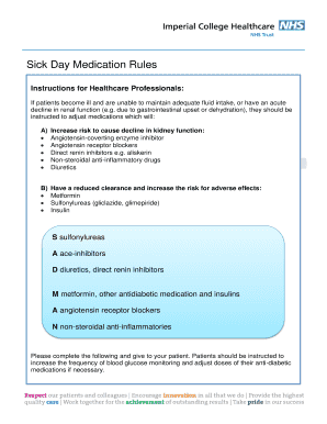 Fillable Online Sick Day Medication Rules Fax Email Print - pdfFiller