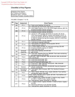Fillable Online Checklist of Key Figures Fax Email Print - pdfFiller