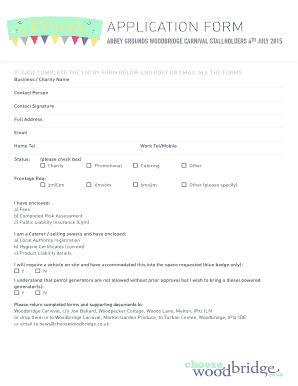Fillable Online T H E W O D B R ID G E APPLICATION FORM Fax Email Print ...