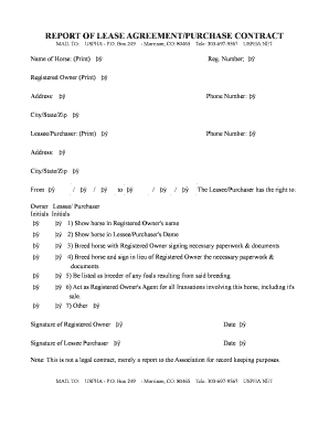 Fillable Online Report of Lease Purchase Contractpdf Fax Email Print ...