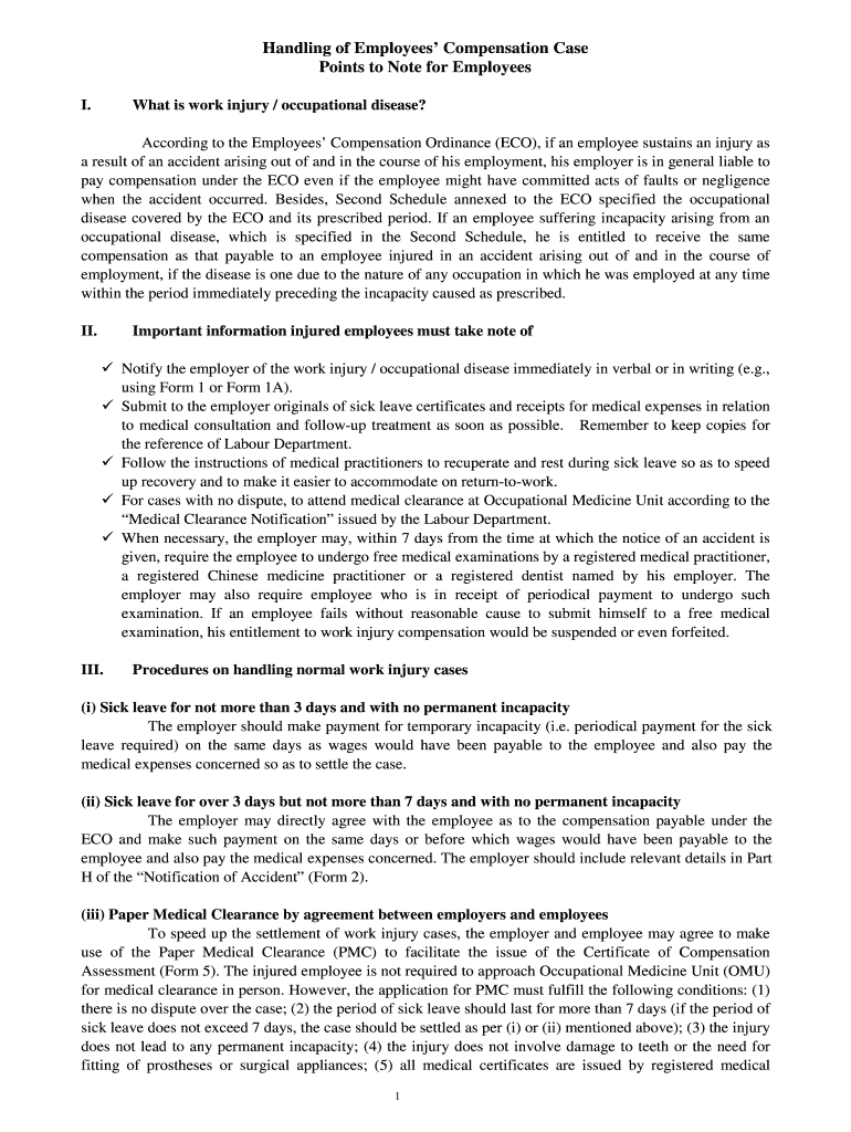 Fillable Online Handling of Employees Compensation Case Fax Email Print ...