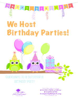 Fillable Online jolietpark We Host Birthday Parties - jolietpark Fax ...