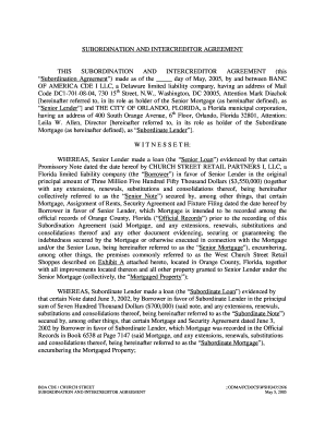 Fillable Online SUBORDINATION AND INTERCREDITOR AGREEMENT Fax Email ...