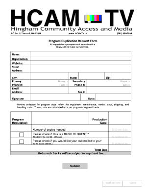 Fillable Online hcamtv Program Duplication Request Form-r2 Fax Email ...