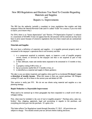 Fillable Online New IRS Regulations and Elections You Need To Consider ...