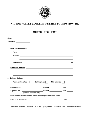 Fillable Online Check Request Forms - Victor Valley College Foundation ...