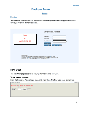 Fillable Online Employee Access - Brady ISD Fax Email Print - pdfFiller
