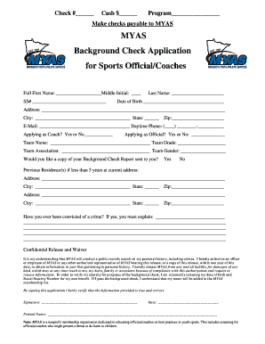 Fillable Online myas Check Cash Program Make checks payable to MYAS ...