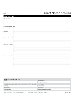 Fillable Online Mango-Client-Needs-Analysis-Fillable-PDFpdf Fax Email ...