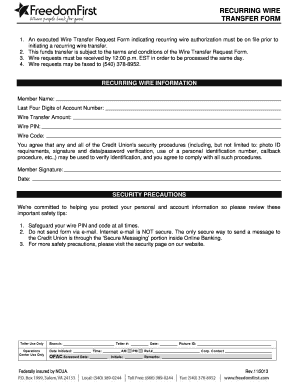 Fillable Online Recurring Wire Transfer Formdocx Fax Email Print ...