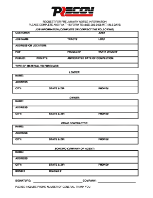 Fillable Online Precon-Preliminary-Noticepdf Fax Email Print - pdfFiller