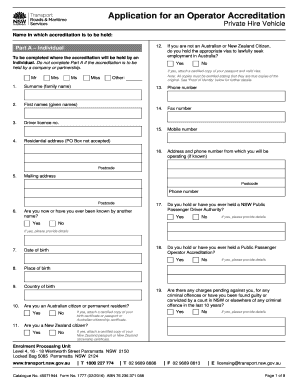 Fillable Online Application for an Operator Accredtation - Private Hire ...