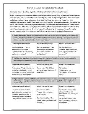 Fillable Online Survey Selection for Stakeholder Feedback Fax Email ...