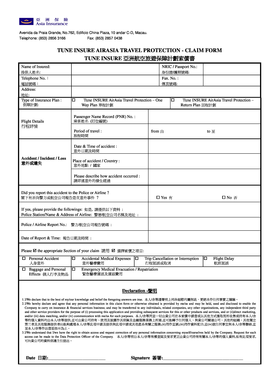Fillable Online CLAIM FORM - AirAsia Insure Fax Email Print - pdfFiller
