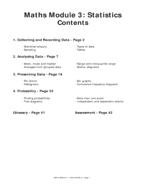 Fillable Online educasia Maths Module 3 Statistics - Educasia Fax Email ...