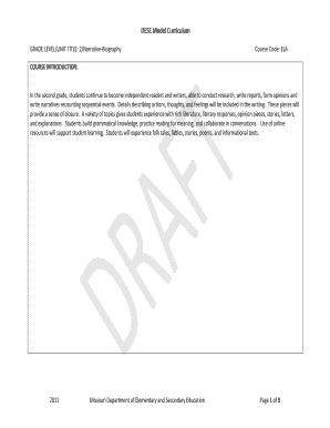 Fillable Online dese mo DESE Model Curriculum - MO.gov Fax Email Print ...