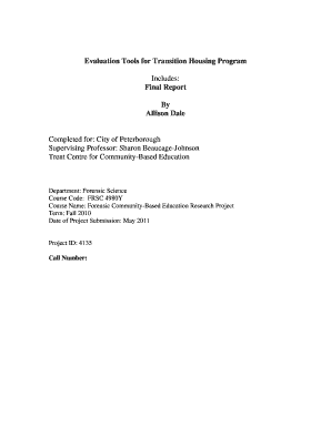 Fillable Online Evaluation Tools for Transition Housing Program Fax Email Print - pdfFiller