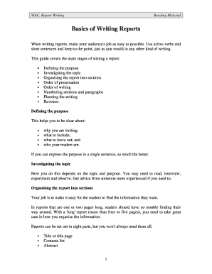 Fillable Online WAC, Report Writing Fax Email Print - pdfFiller