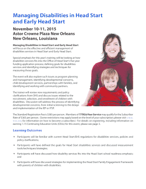 Fillable Online orgs wku Managing Disabilities in Head Start and Early ...