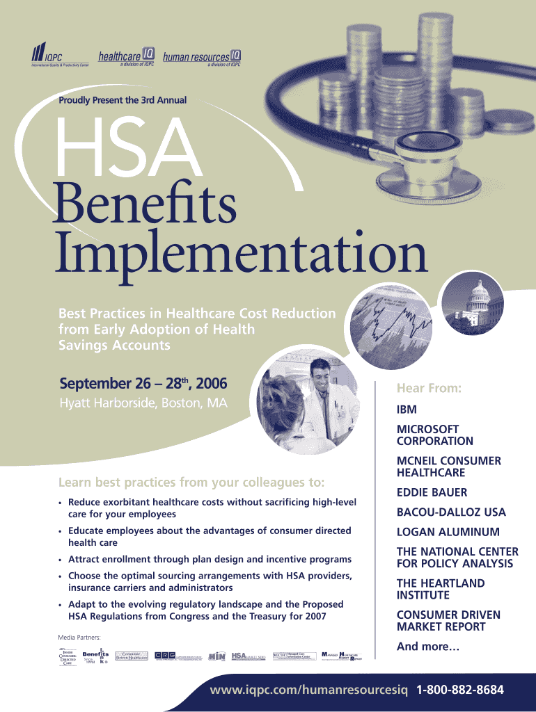 Fillable Online Proudly Present the 3rd Annual HSA Benefits ...
