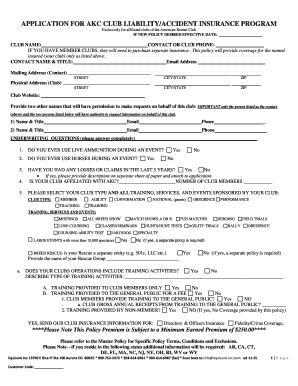 Fillable Online AKC Affiliated Club - Equisure Inc Fax Email Print ...