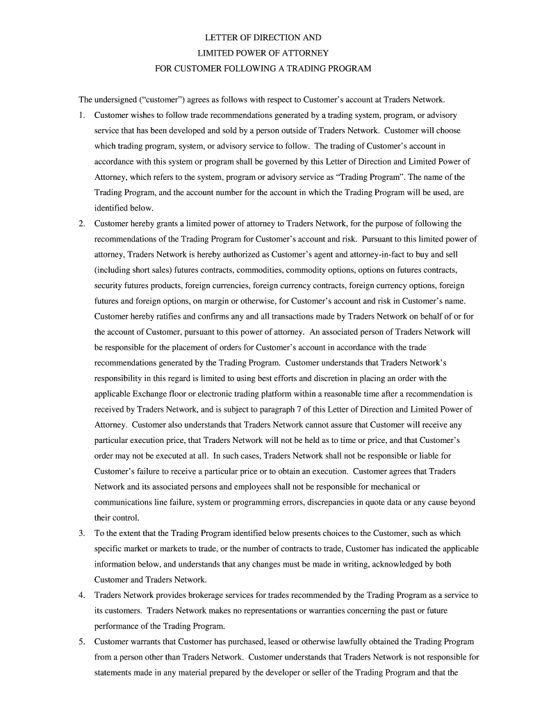 Fillable Online LETTER OF DIRECTION AND Fax Email Print - pdfFiller