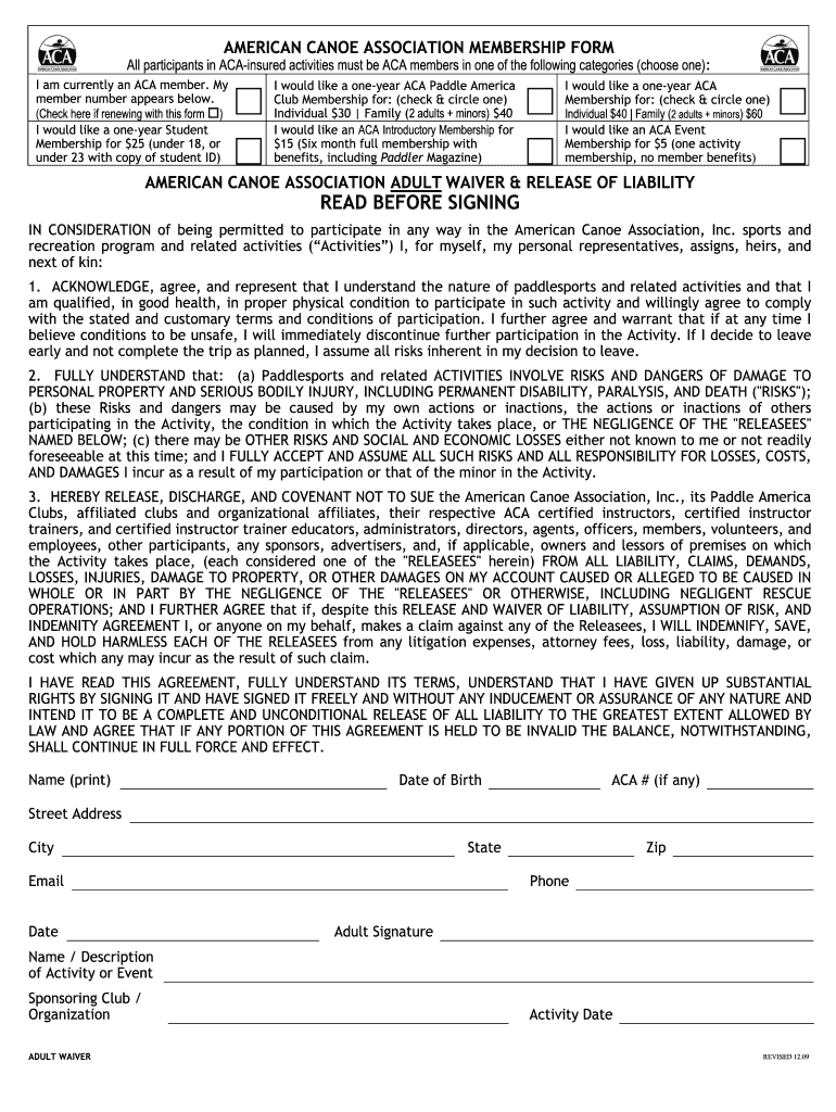 Fillable Online landmarklearning Dear ACA Swiftwater Rescue Student ...