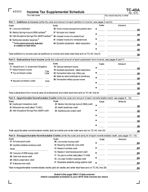 Fillable Online tax utah 2008 Income Tax Supplemental Schedule tc-40a ...
