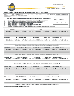 Fillable Online Buds Record Interview form as described in the Parent ...
