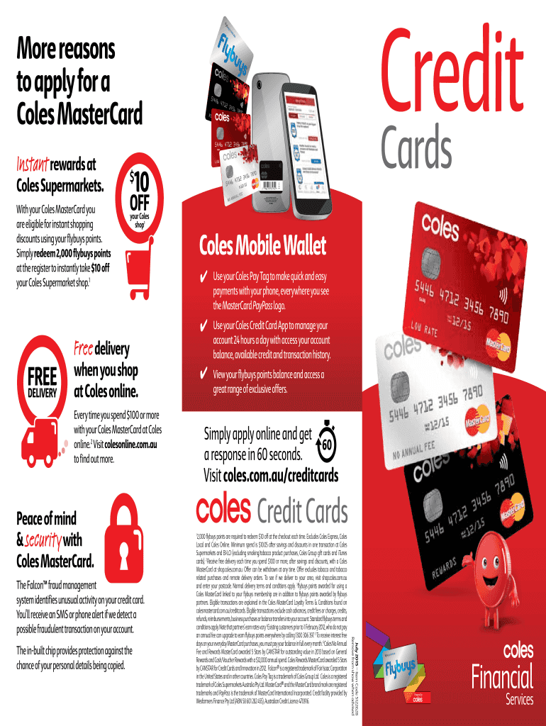 Fillable Online Download brochure - Coles Financial Services Fax Email ...