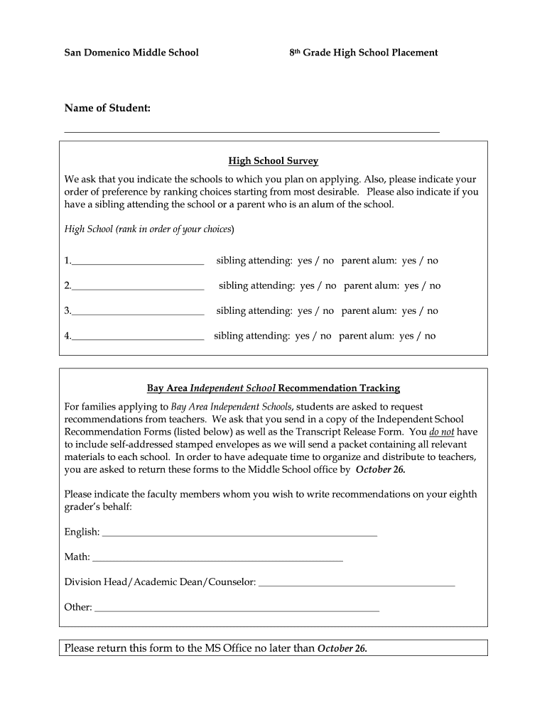 Fillable Online High School Surveydoc Fax Email Print - pdfFiller