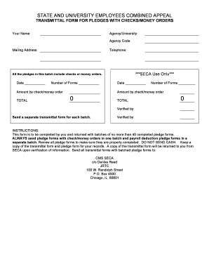 Fillable Online illinois SECA-transmittal-checks-money orders form ...