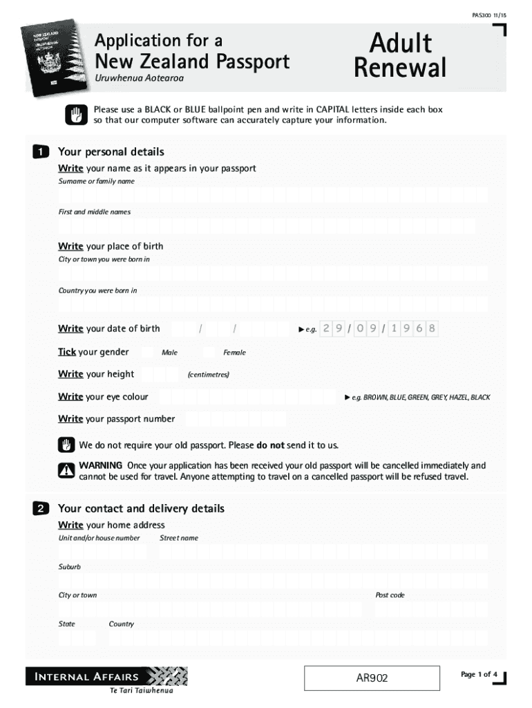 Nz Passport Application Form Pdf Fill Out Sign Online DocHub