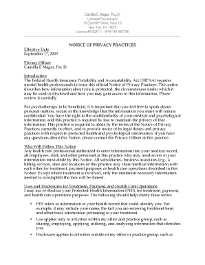 Fillable Online BHIPAAb - Camilla Mager PsyD Fax Email Print - pdfFiller