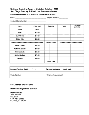 Fillable Online Uniform Order Form 2008doc Uniform Order Form 2008doc ...