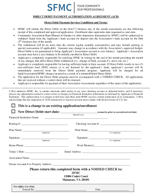 Fillable Online Direct Debit Form 2014 - SFMC Inc Fax Email Print ...