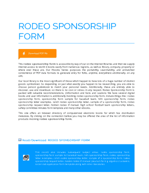 Fillable Online RODEO SPONSORSHIP FORM - manualrepocom Fax Email Print ...
