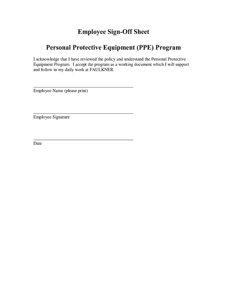 Ppe Acknowledgement Form Fill Out And Sign Printable Pdf Template