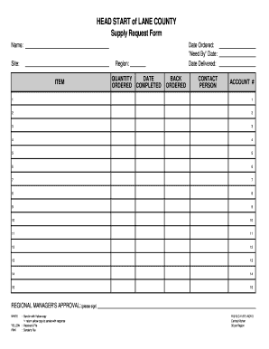 Fillable Online Supply Request Form Office Purchasing Fax Email Print ...