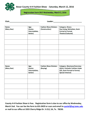 Fillable Online bexar-tx tamu Registration Form DUE Wednesday, March 2 ...