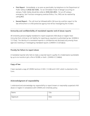Fillable Online Acknowledgment to Report Child Abuse Form Fax Email ...
