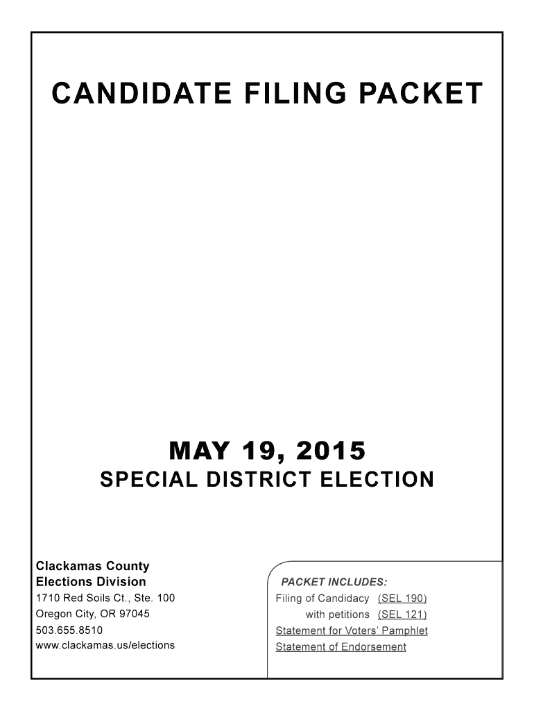 Fillable Online clackamas SPECIAL DISTRICT ELECTION Fax Email Print ...