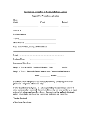 Fillable Online iabpa International Association of Bloodstain Pattern ...