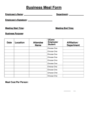 Fillable Online Business-Meal-Formpdf Fax Email Print - pdfFiller