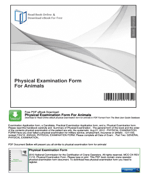 Fillable Online Physical Examination Form For Animals - Fax Email Print ...