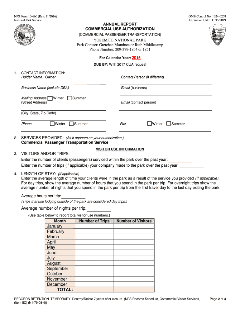 Fillable Online nps Wilderness Permit - National Park Service Fax Email ...