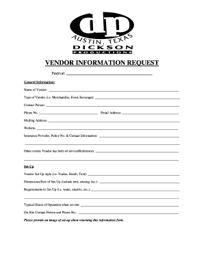Fillable Online VENDOR INFORMATION REQUESTdoc Fax Email Print - pdfFiller